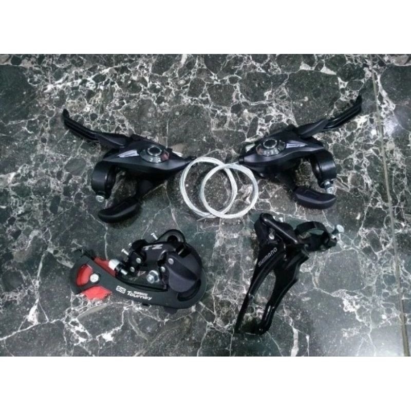 Shimano Tourney TZ Groupset 3 X 7 Speed Shifter RD FD Brake Lever MTB ...