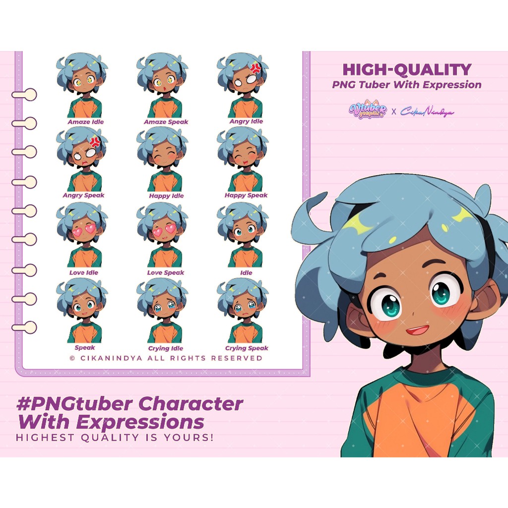 Unique PNG Tubers for Streaming-Enliven Virtual Personas, Cute PNG ...