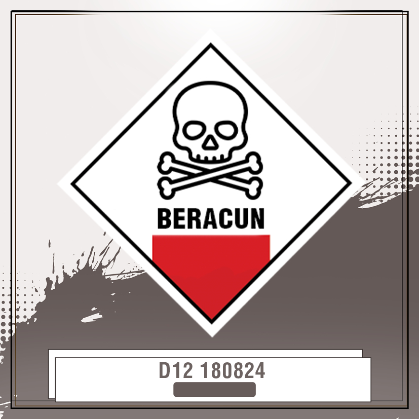 B3 Waste Symbol Sign Label Sticker Harmful And Toxic Materials Toxic ...