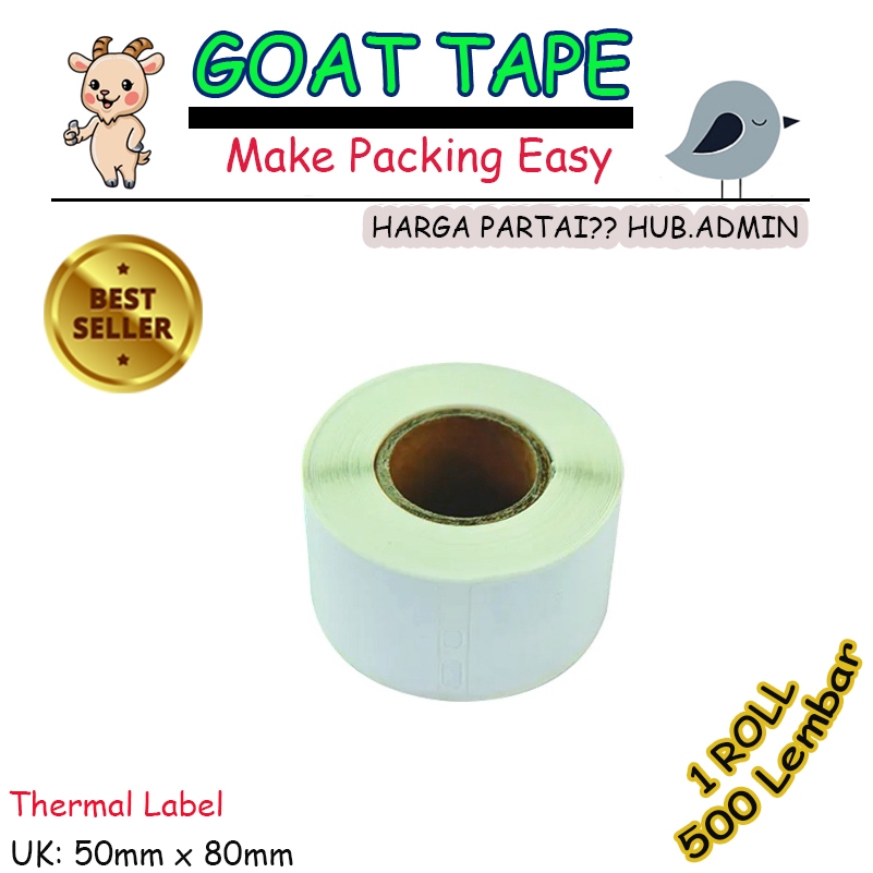 Thermal Receipt Label Sticker Paper 50x80 mm | Contents: 500 sheets per ...