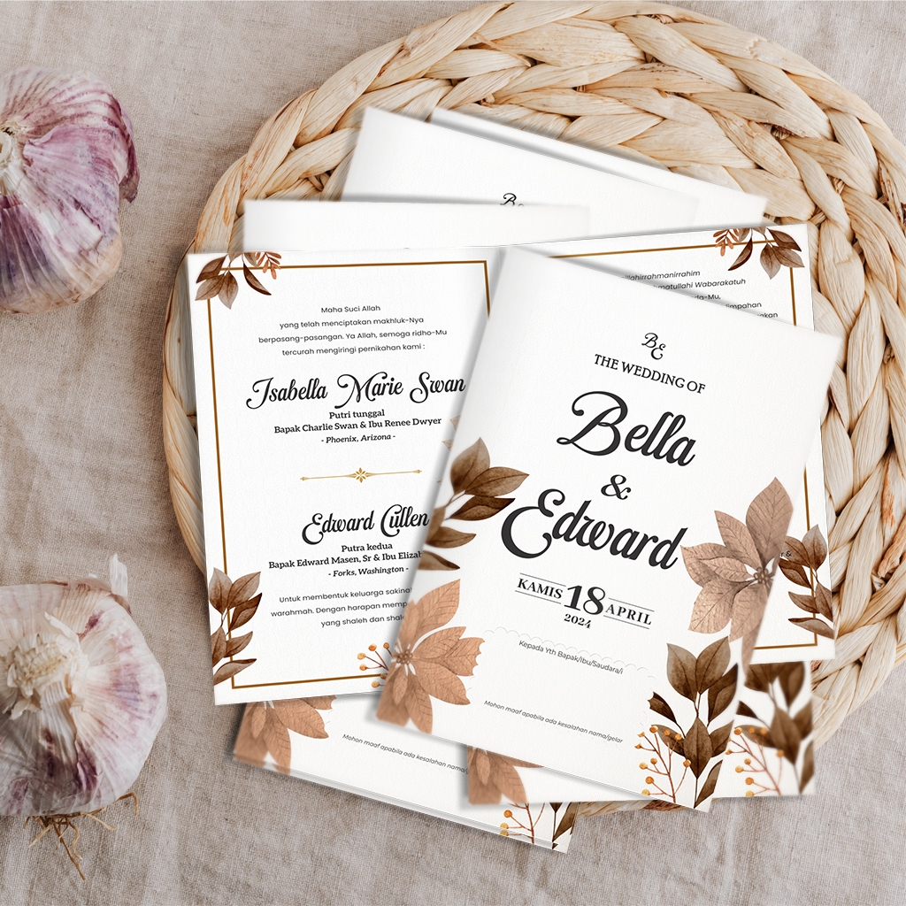 Vintage AESTIC WEDDING INVITATIONS, Print Bifold Express Invitation ...