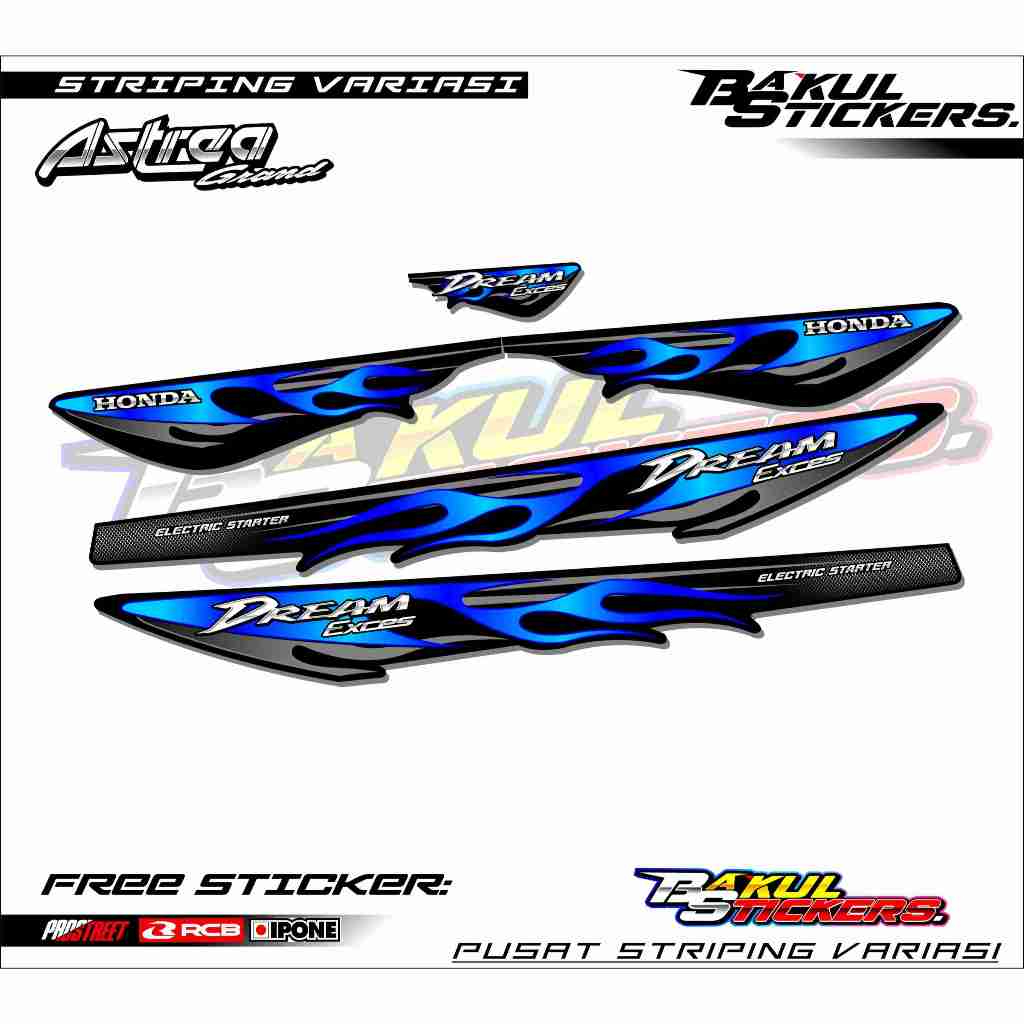 Striping VARIATIONS HONDA ASTREA GRAND DREAM FIRE DESIGN / STICKER LIST ...