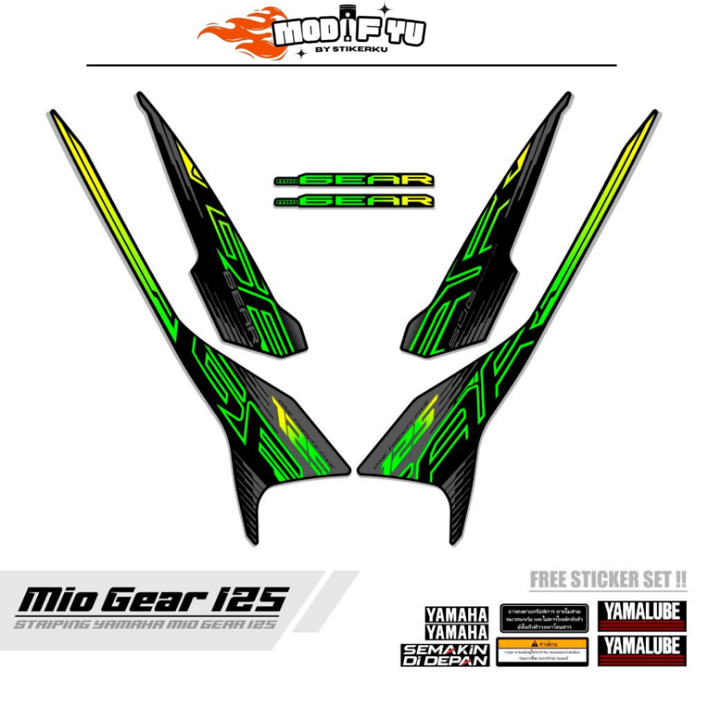Mio GEAR STRIPING / MOTIF 01 / 125 GEAR STICKER / YAMAHA GEAR STEERING ...