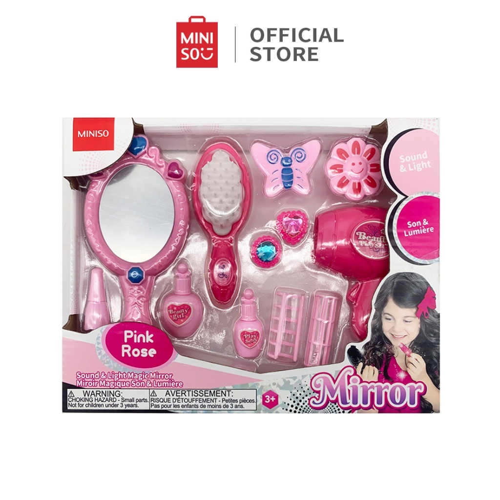 Miniso TOY - Children's Mirror Box Makeup TOY Mirror Set | Shopee ...