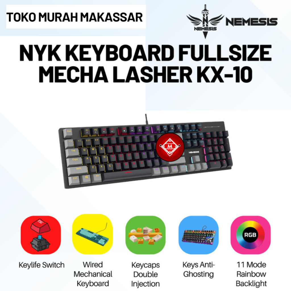 Nyk Nemesis Fullsize Mechanical Keyboard LASHER KX-10 / NYK Nemesis ...