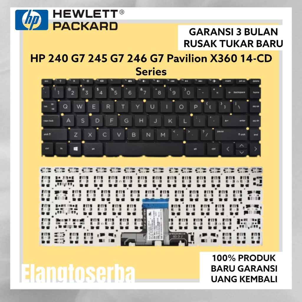 Laptop Keyboard HP 240 G7 245 G7 246 G7 Pavilion X360 14-CD Series ...