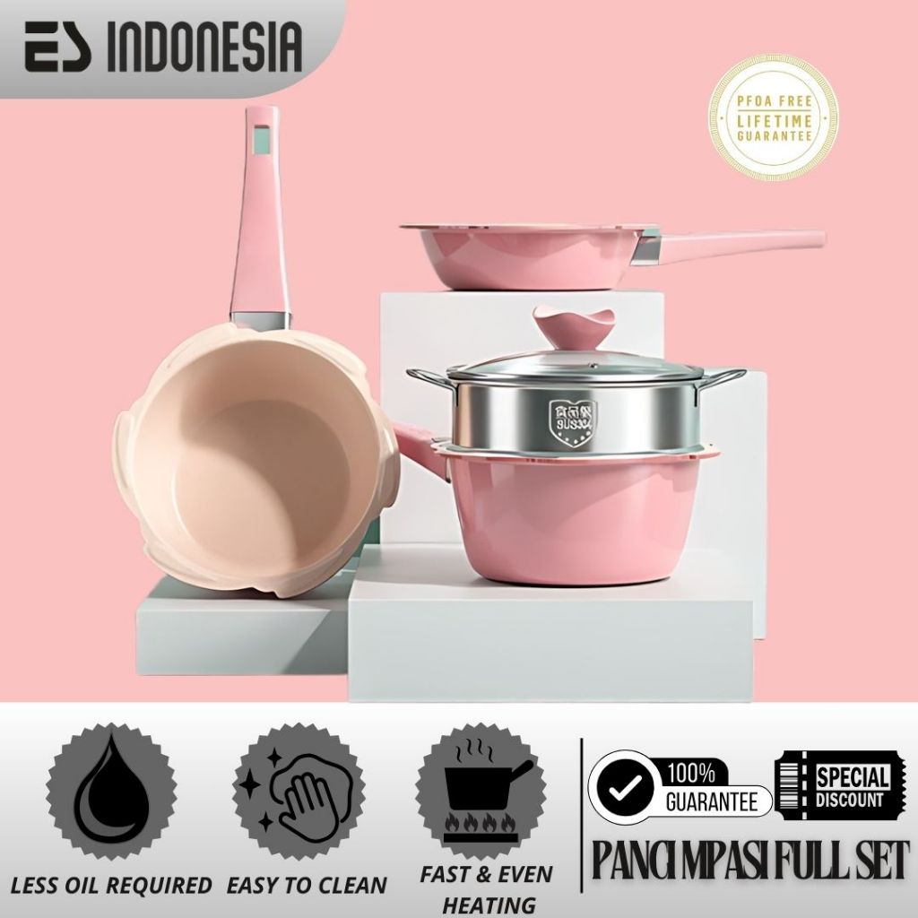 PERALATAN Esindo Panci Full Set 16Cm - Granite Die Cast Baby Pans ...