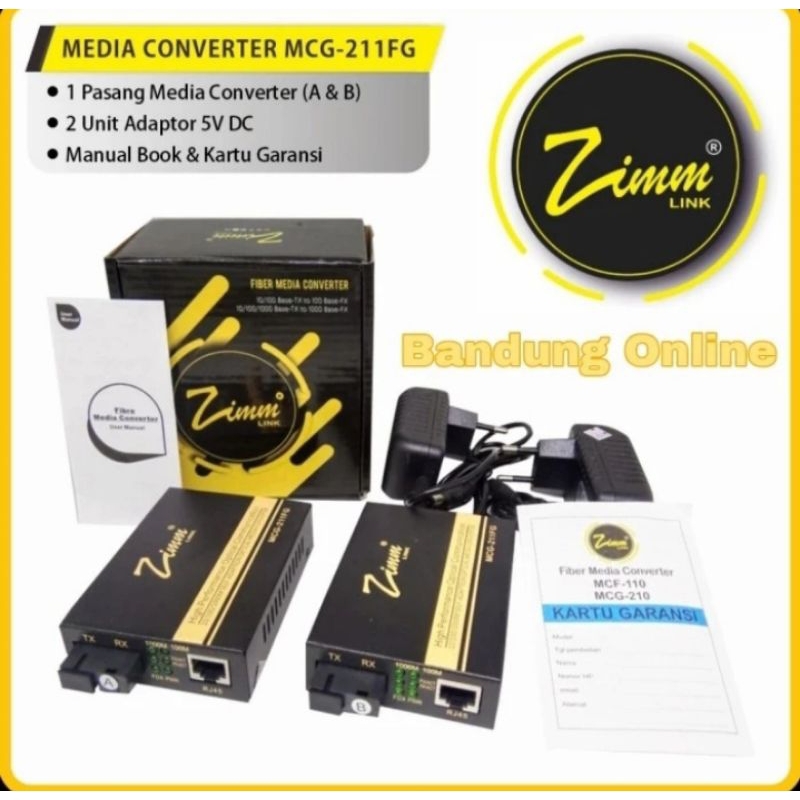 Zimmlink ZCF111F (AB) 20KM Media Converter Fiber Optic RJ45 1pair | Shopee Philippines