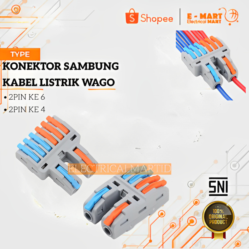 Wago Cable Connector 2 to 4/6 Pin Split Connector Cable Connection ...