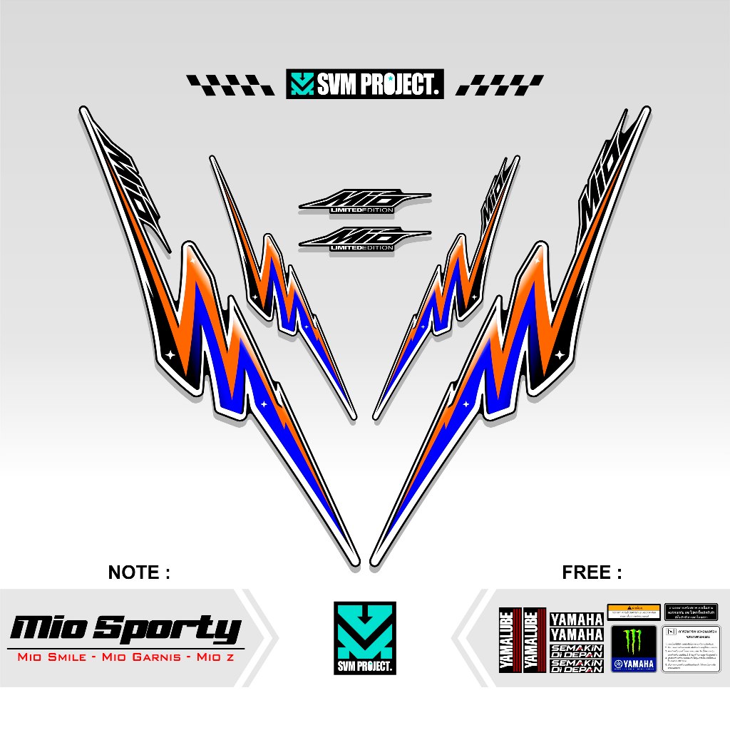 Mio SPORTY STRIPING MOTIF 18 / STAR M STARS / MIO LAMA SMILE GARNIS ...