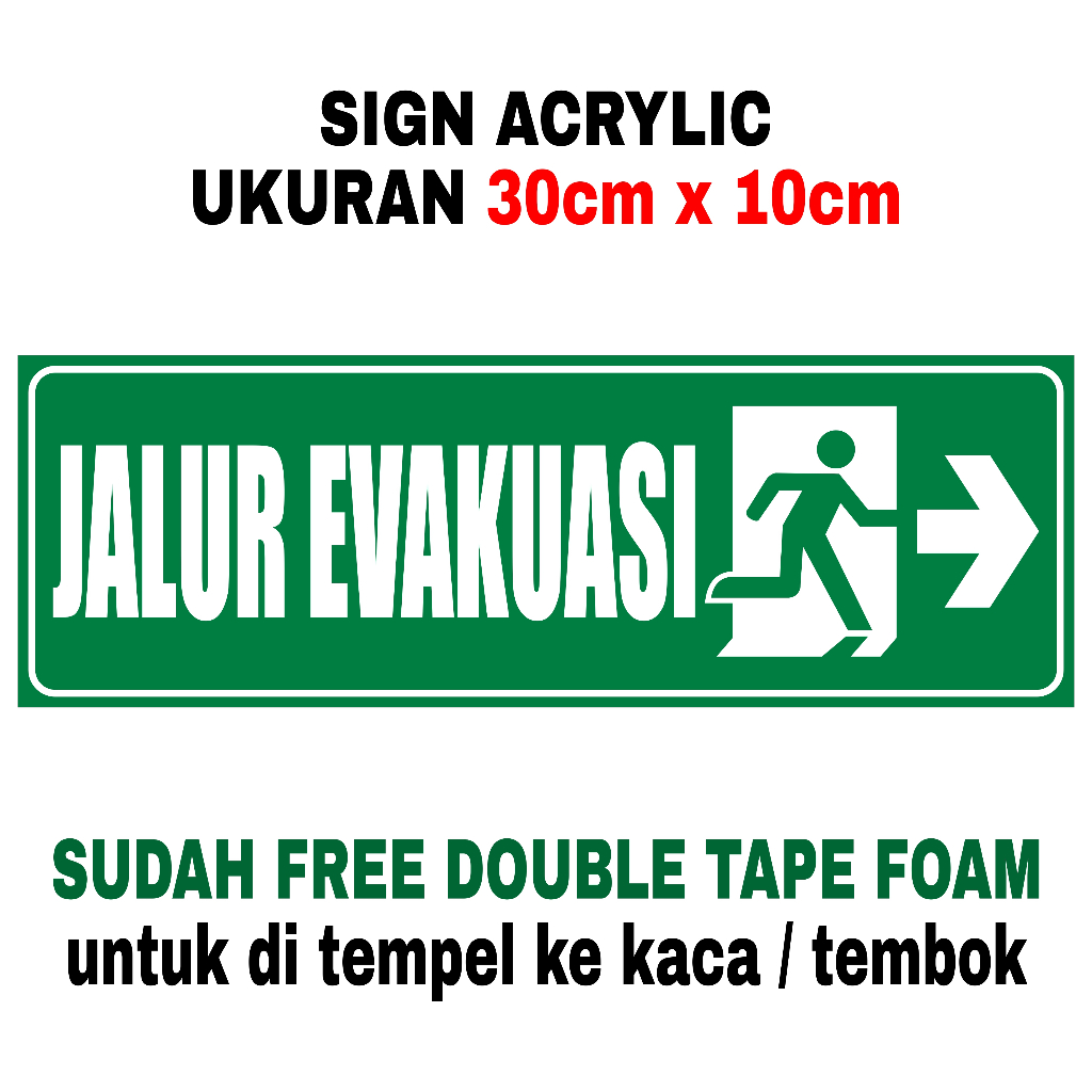 Sticker And ACRYLIC Evacuation Line Size 30CM X 10CM Free To Choose ...