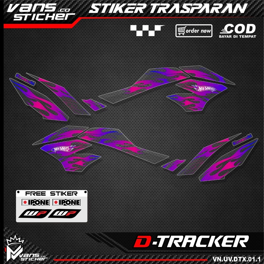 Transparent UV Striping Kawasaki D-Tracker 150s Fire Design Hotwheels ...