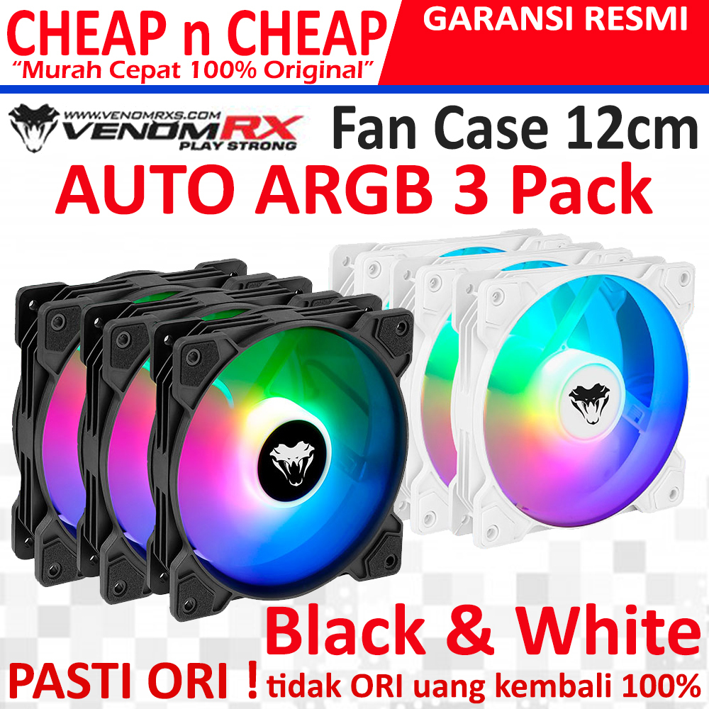 VenomRX Fan Case Auto ARGB 3 in 1 12cm 3 Pack Black White - Venom RX ...