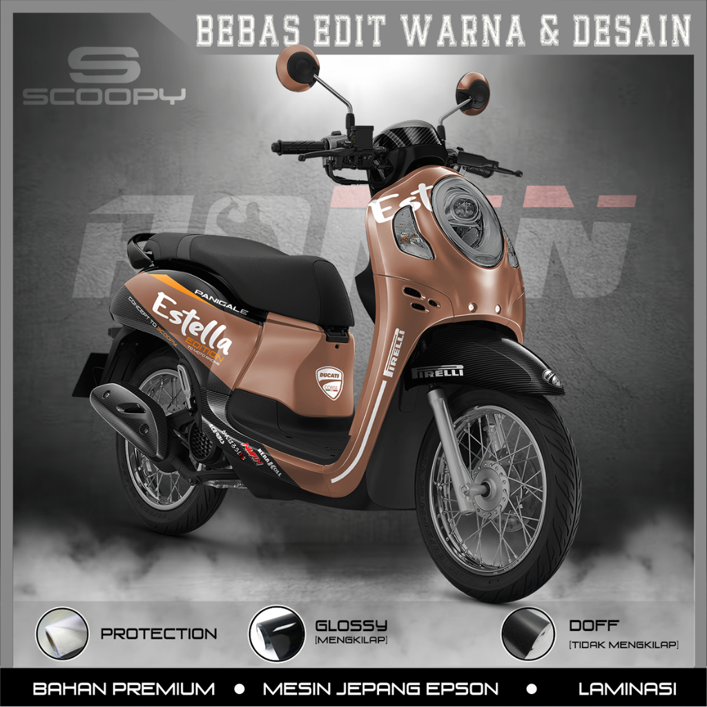 FULL BODY Decal Sticker All New Scoopy, Scoopy 2021 + Middle Box ...