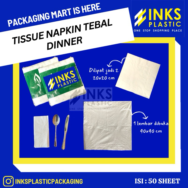 THICK TISSUE DINNER NAPKIN SQUASH HOTEL TISSUE (50 SHEETS) | Shopee ...