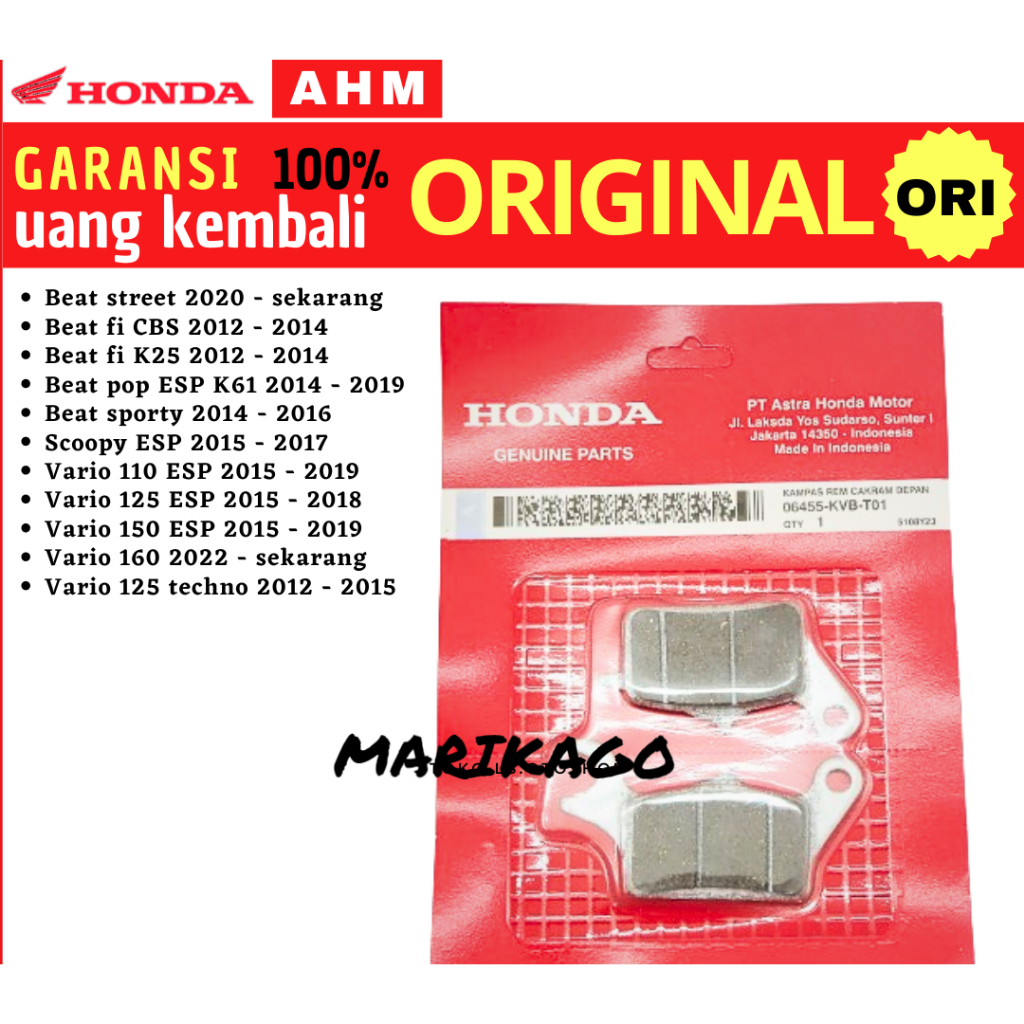 Original ORIGINAL Front Disc Brake Pads Dispad Matic Vario Beat Scoopy ...