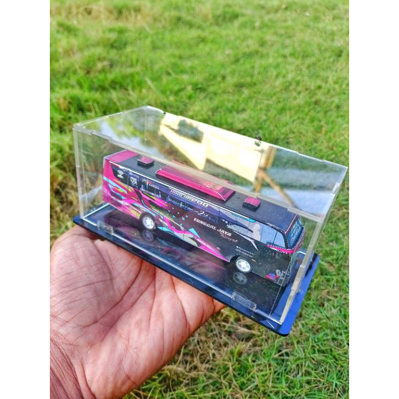 Miniature BUS BASURI BLACK PINK JET BUS 5 SCALE 1/87 DIECAST BUS TOY ...