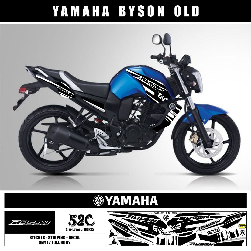 Yamaha byson striping sticker byson motorbike tank decal byson striping ...