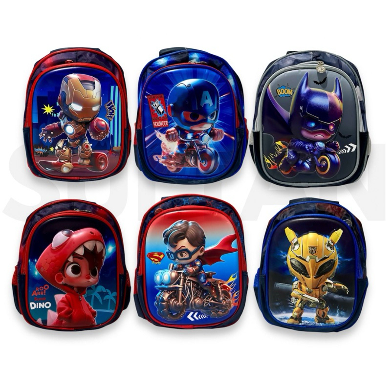 Superhero BACKPACK Spiderman, Superman, Ironman, Batman - Hard Case ...
