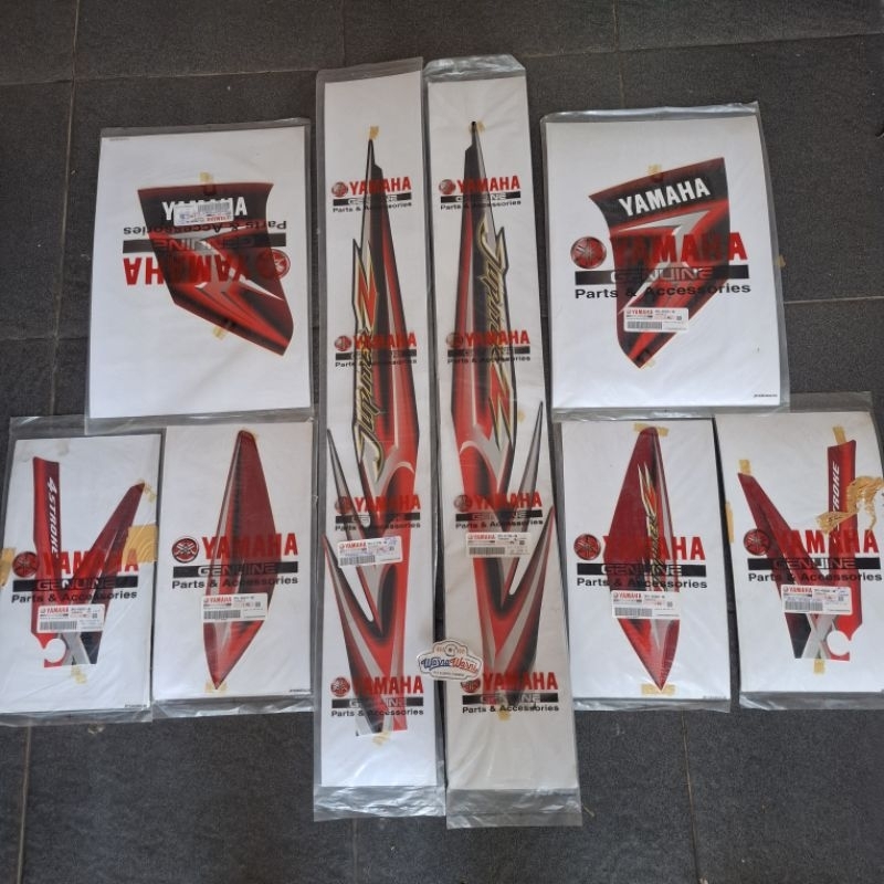 MERAH HITAM Grapik trim striping Strip full set jupiter Z burhan owl ...