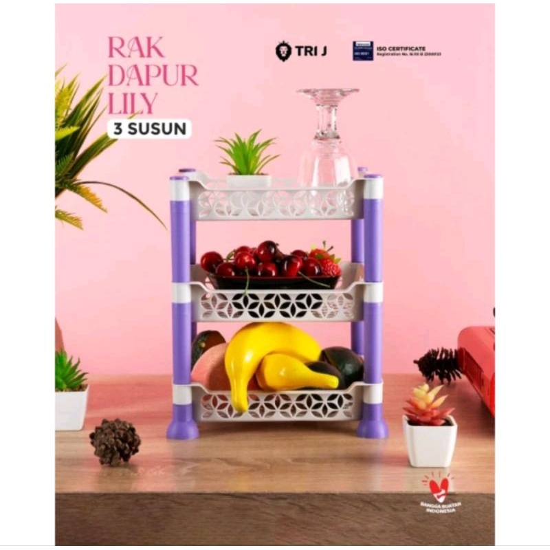 Lily Kitchen Shelf 3 Layers Beautiful Mini Kitchen Shelf | Shopee ...