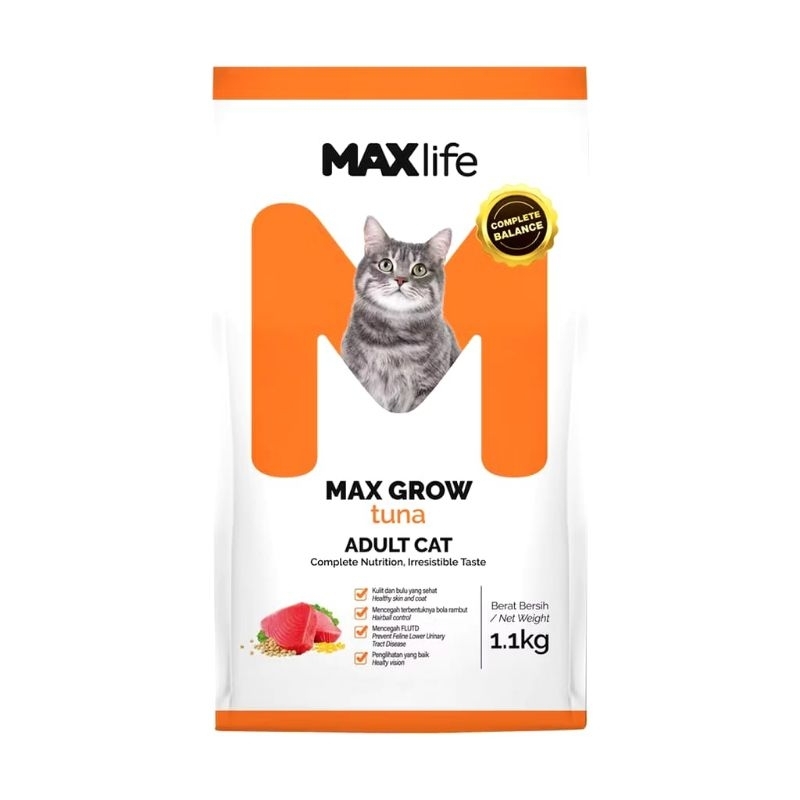 Maxlife 1.1KG DRY CAT FOOD ADULT DRY CAT FOOD Max Life Live Tuna Grow ...