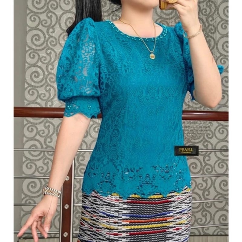 Premium balloon hand modern brocade kebaya blouse | Shopee Philippines