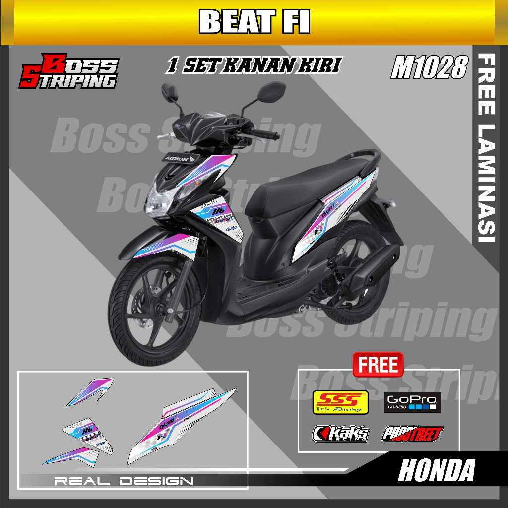 Striping Sticker Honda Beat FI Rough and Smooth Starter Injection ...