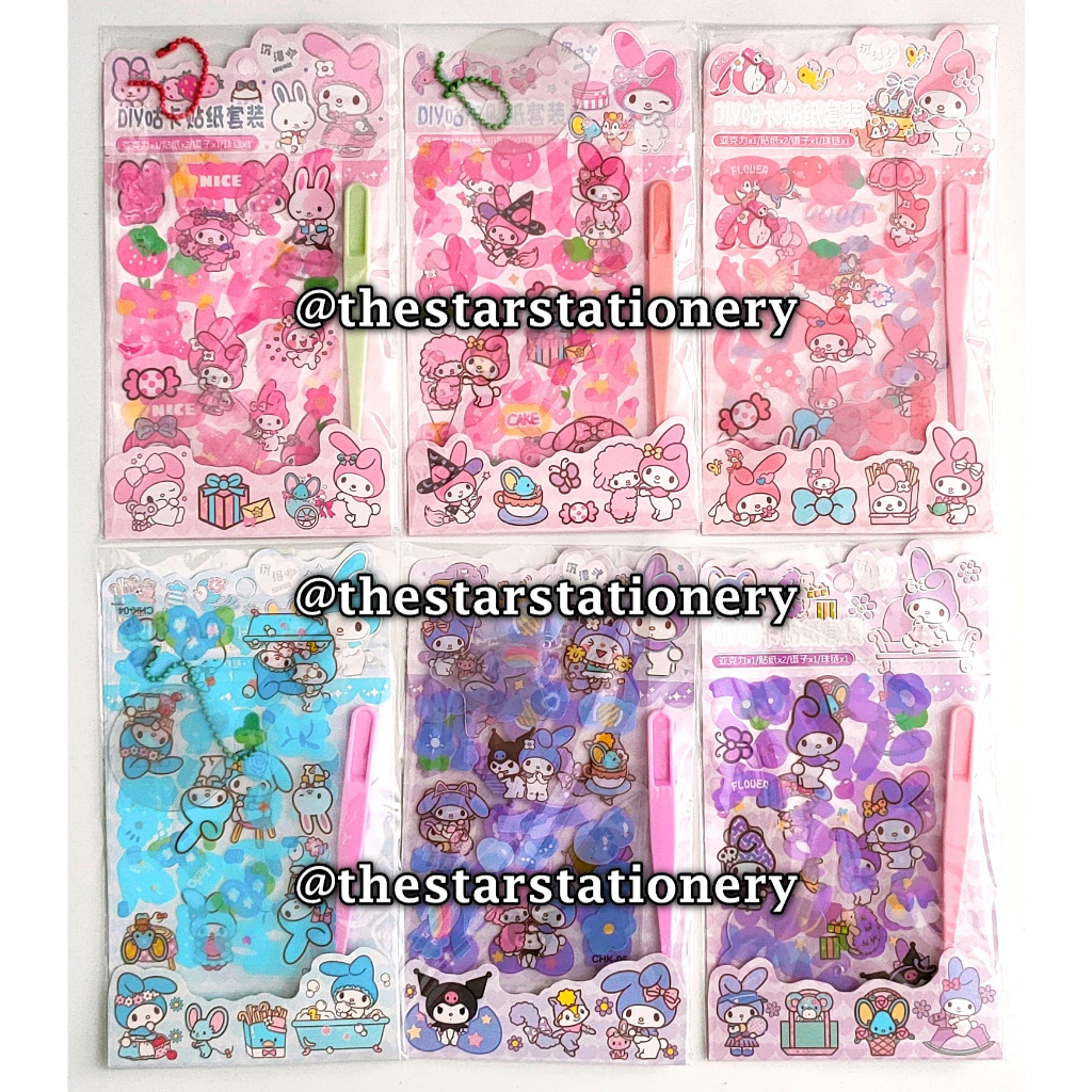 (1 Set contains 2 sheets) Sanrio CHK DIY Sticker 15*9.5 Cm / CHK Sanrio ...