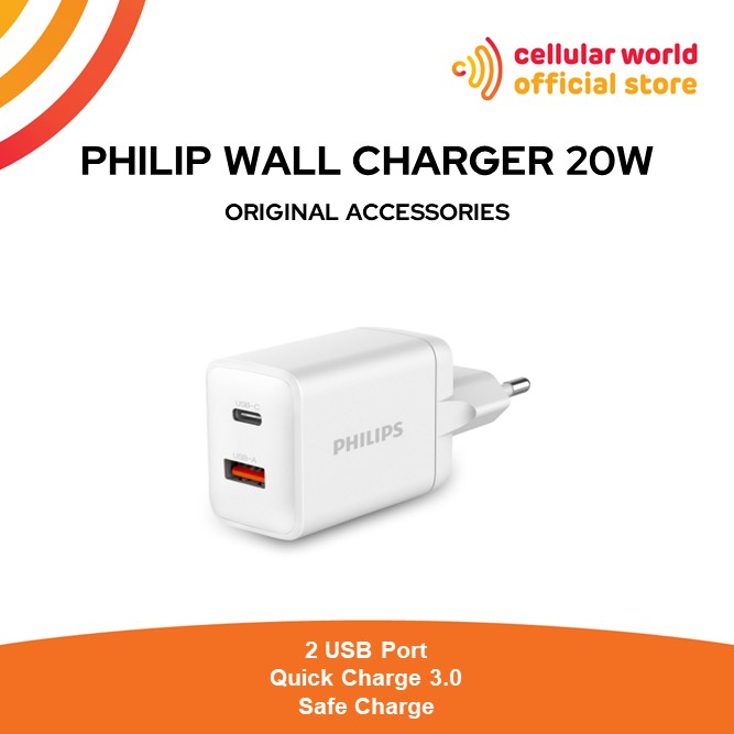 Philip Wall Charger 20W Quick Charge Official Warranty | Shopee Philippines