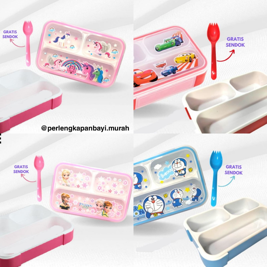 (READY Bandung LUNCHBOX GRID Min Character X 9008 Anti-Spill Leak/LUNCH ...