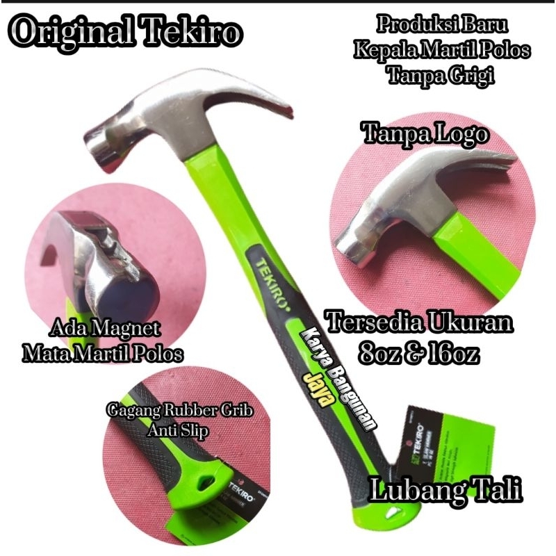 Tekiro Goat Hammer 16oz/goat Hammer Fiber Handle/Claw Hammer/Hammer ...