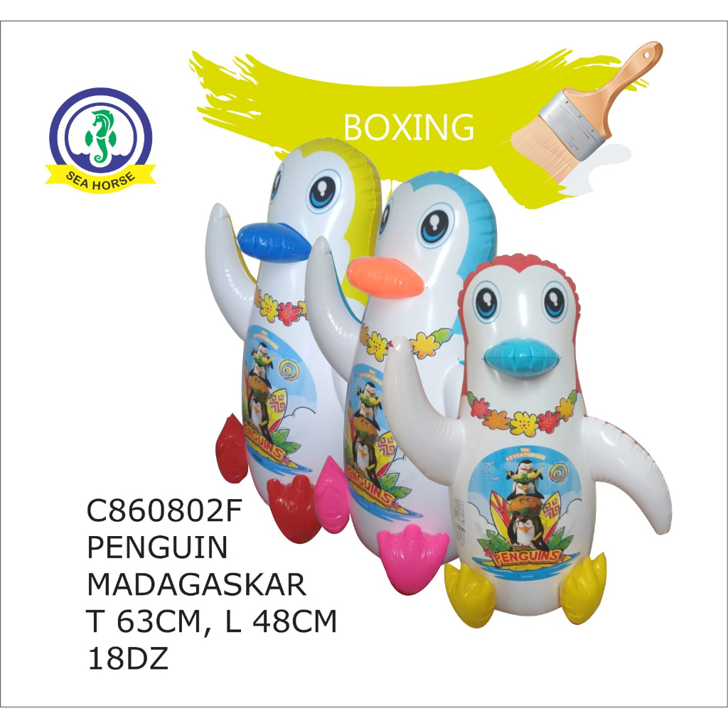 Children's Toy Balloon Boxing Samsak 3-D Bop Bag Inflatable Penguin ...