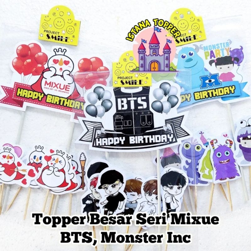Mixue Theme Big Cake Topper, BTS, MONSTER INC/Unique Birthday Topper ...