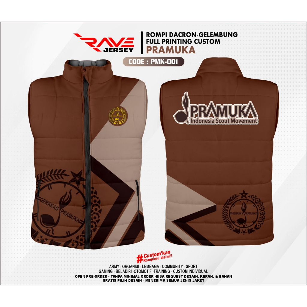 Puffer Vest/DACRON/Bubble Scout Session 1 FULL PRINTING SUBLIMATION ...
