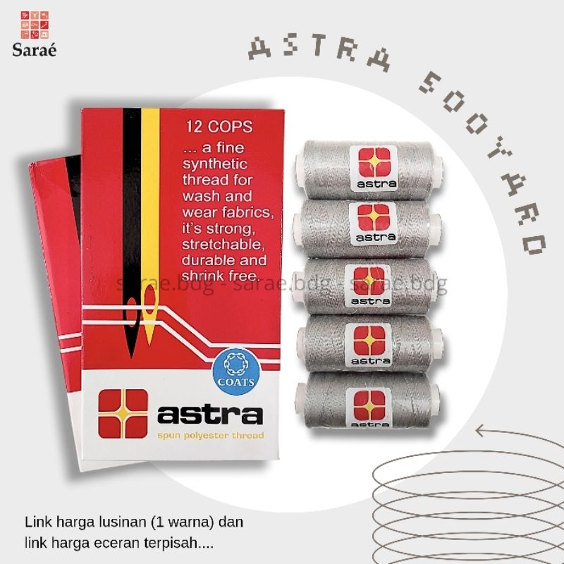 KATUN Astra Sewing Thread 500 Yards/Cotton Thread (1 COLOR DOZEN ...
