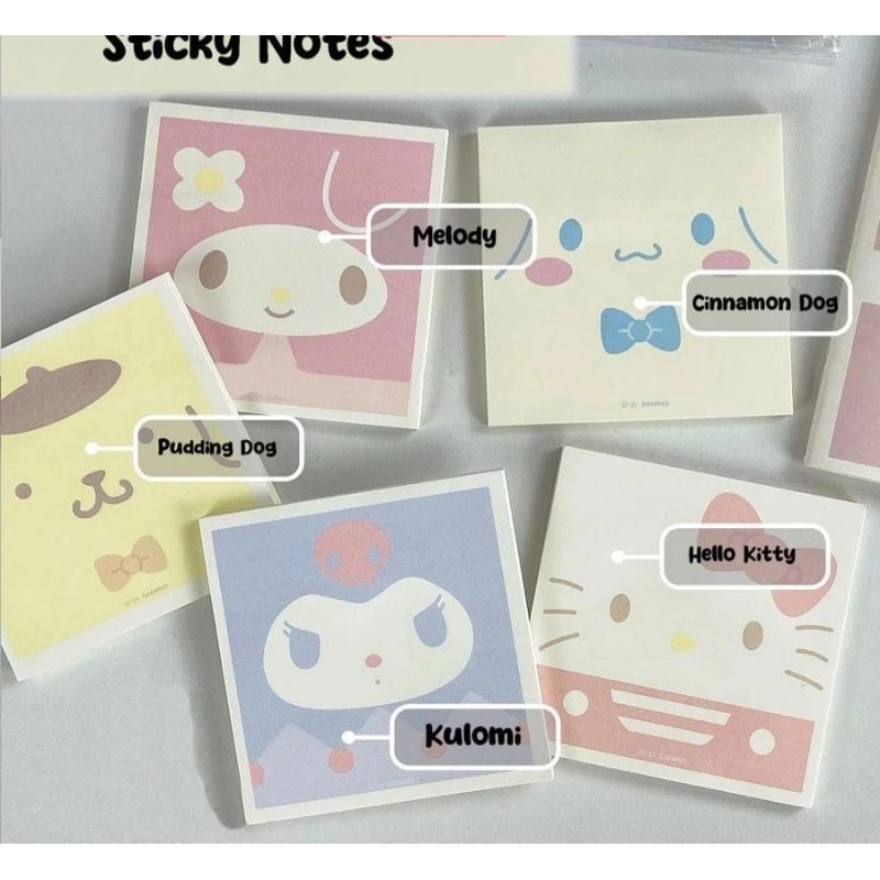 Sticky Notes Cartoon Sanrio Cute Memo Note Aesthetic Cartoon Sanrio ...