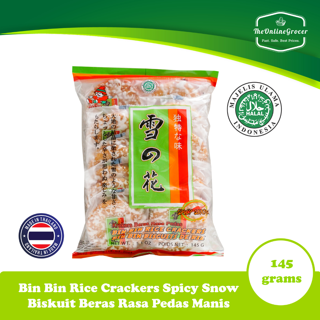 Bin Bin Rice Crackers Spicy Snow - Spicy Rice Biscuits 145g | Shopee ...