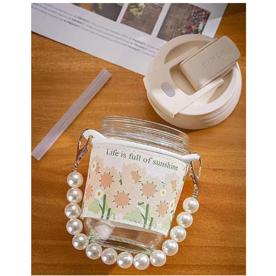Tumblr Mini Glass With 350ml Pipette | Mug/Cup with Pearl Rope Handle ...