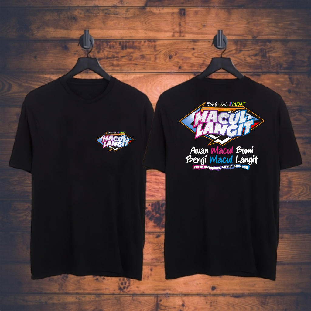 Kaos DISTRO macul langit clouds macul bumi bengi macul sky front back men's clothing t-shirts ...