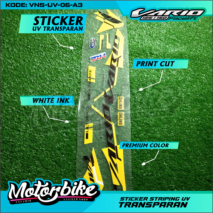 Transparent UV STRIPING Sticker LIST VARIO 125-150 TH 2021 - VARIO UV ...