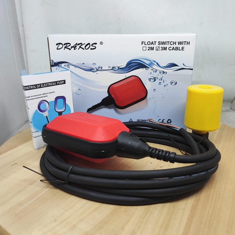 Float SWITCH 3 METER DRAKOS 3 METER CABLE FLOATING automatic buoy pool reservoir TOREN KURAS ...