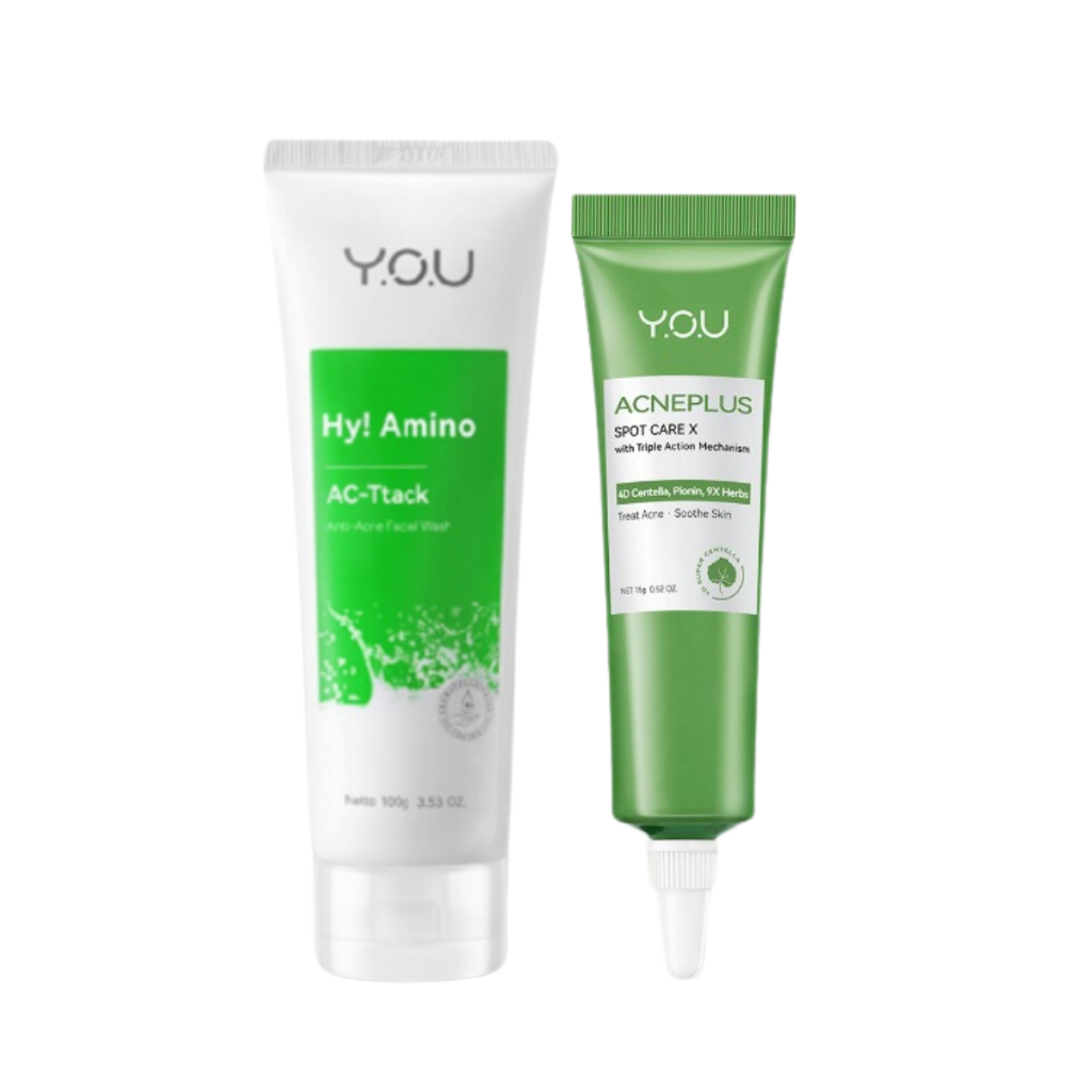You HY! Amino Ac-Tack anti acne facial wash + You Acneplus Spotcare ...