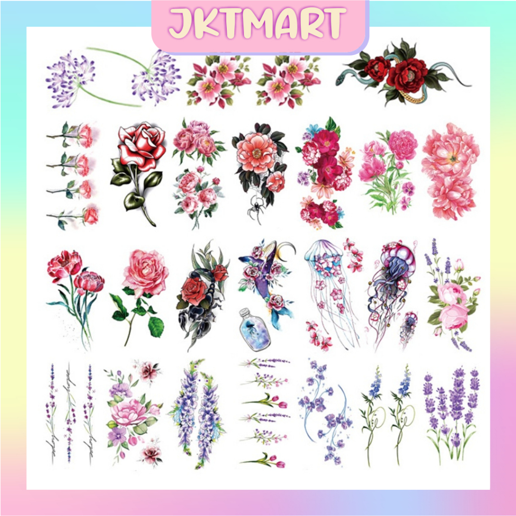 Jktmart Temporary Tattoo Sticker Character Writing Motif Small Fresh ...