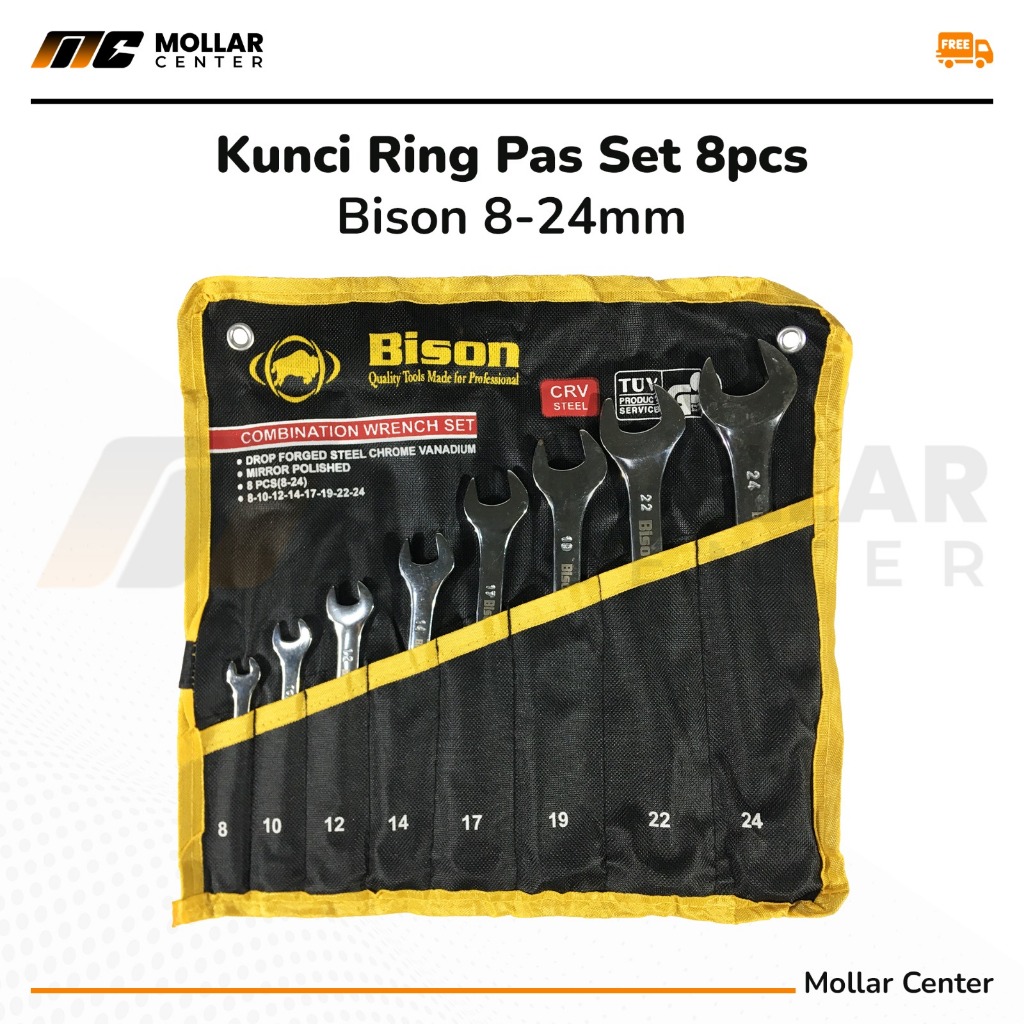 Bison Wrench Set 11pcs/ Ring Pass Wrench Set 8-24/ Wrench Set CR-V ...