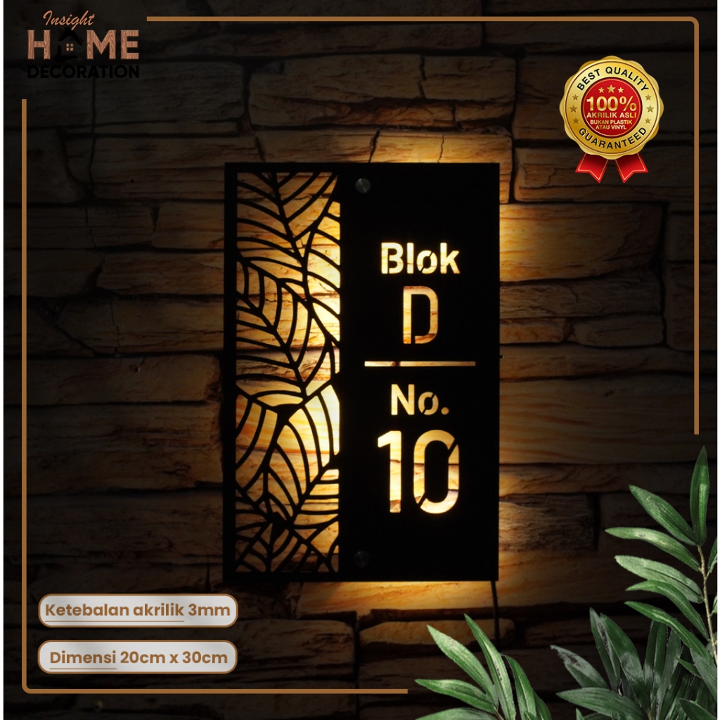 Aesthetic Minimalist LED Lighted Acrylic House Numbers | Shopee Philippines
