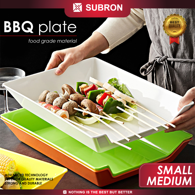Subron Plastic Barbeque Plate Tray Small Medium size Grilled Satay BBQ ...
