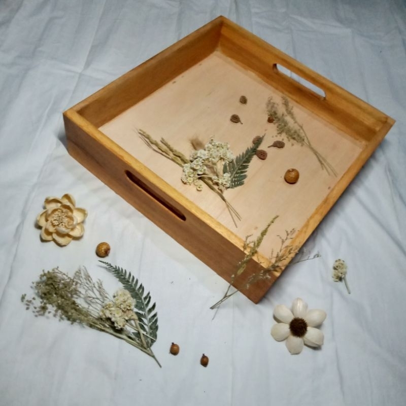 Wooden tray 30x30x6cm, delivery box, tray, gift box, wedding gift ...