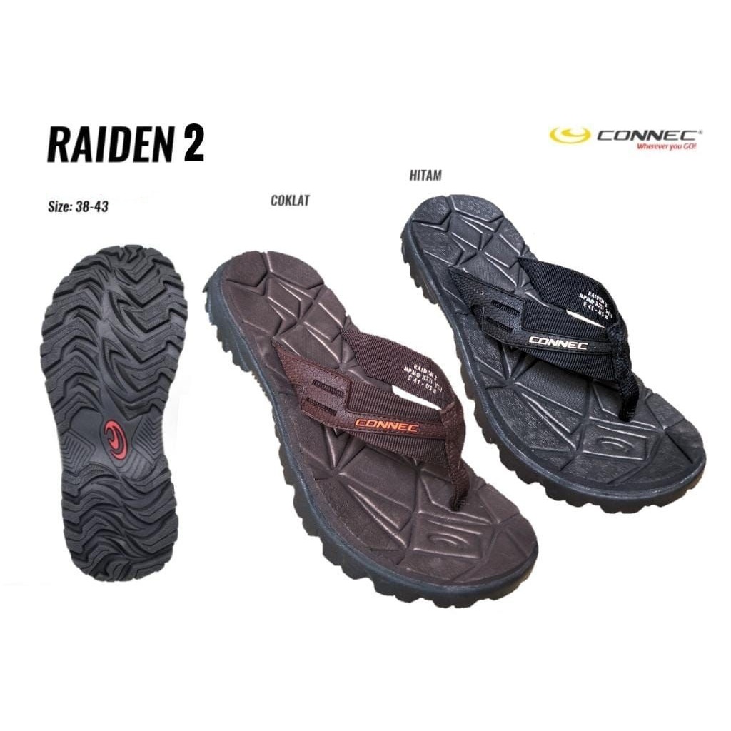 CONNEC RAIDEN 2 flip flops Men's Casual flip flops Sandals | Shopee ...