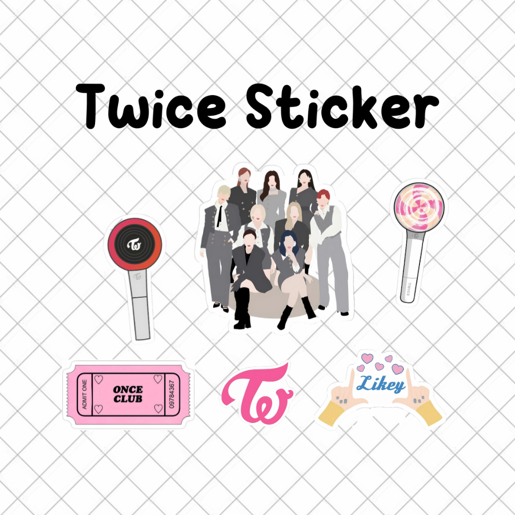 Sticker Deco Twice Character Hangul Letter Sticker Cute Member Name ...